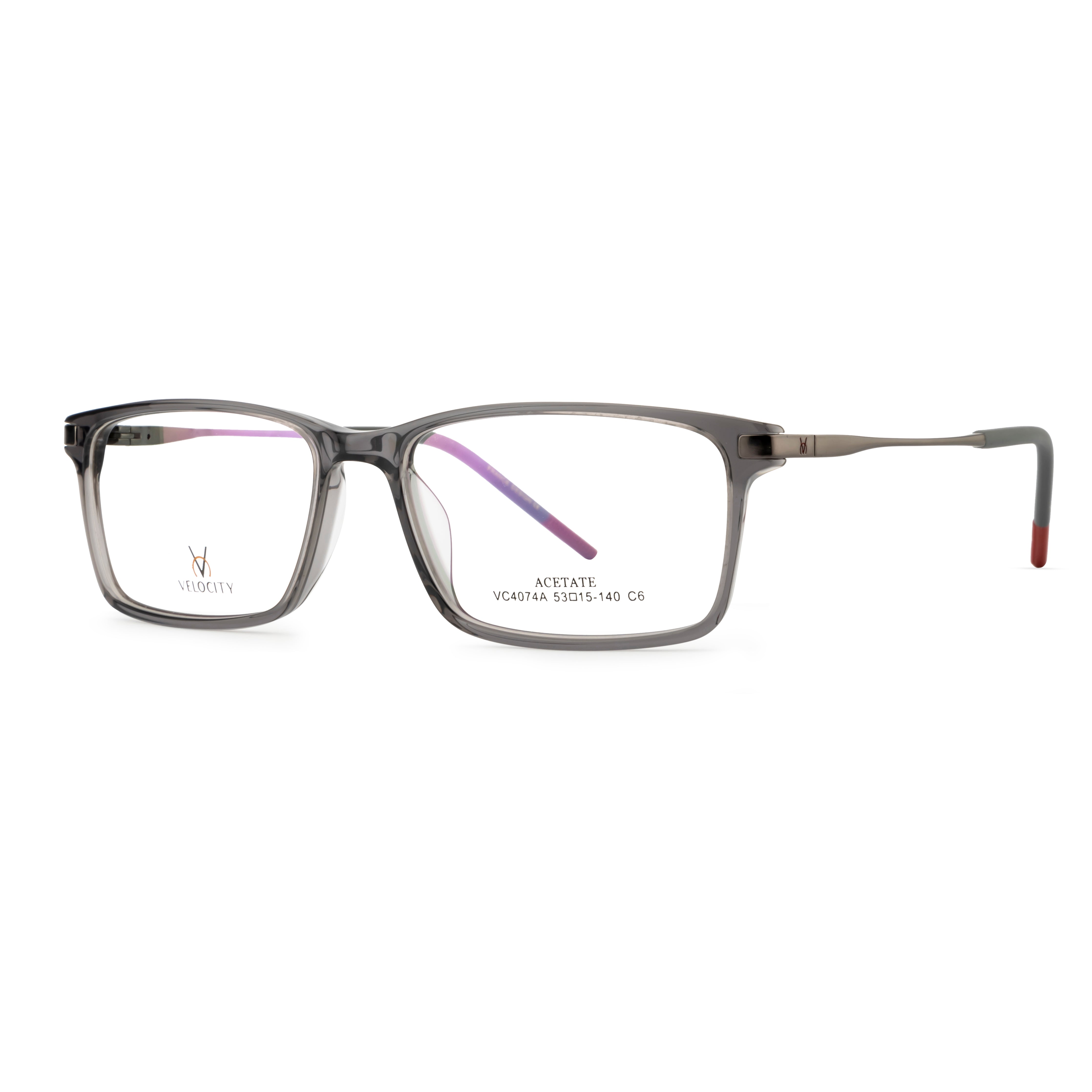 Velocity Rectangle Full Rim Eyeglasses Grey – Speksee